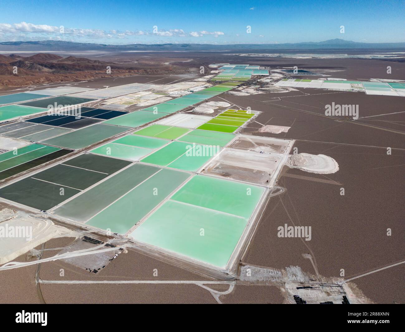 Lithium fields in the Atacama desert in Chile, South America - a ...