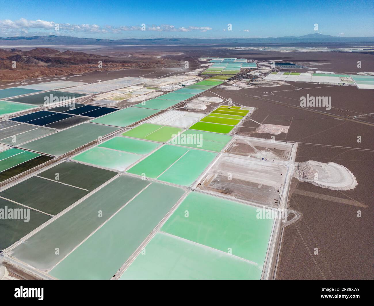 Lithium fields in the Atacama desert in Chile, South America - a ...