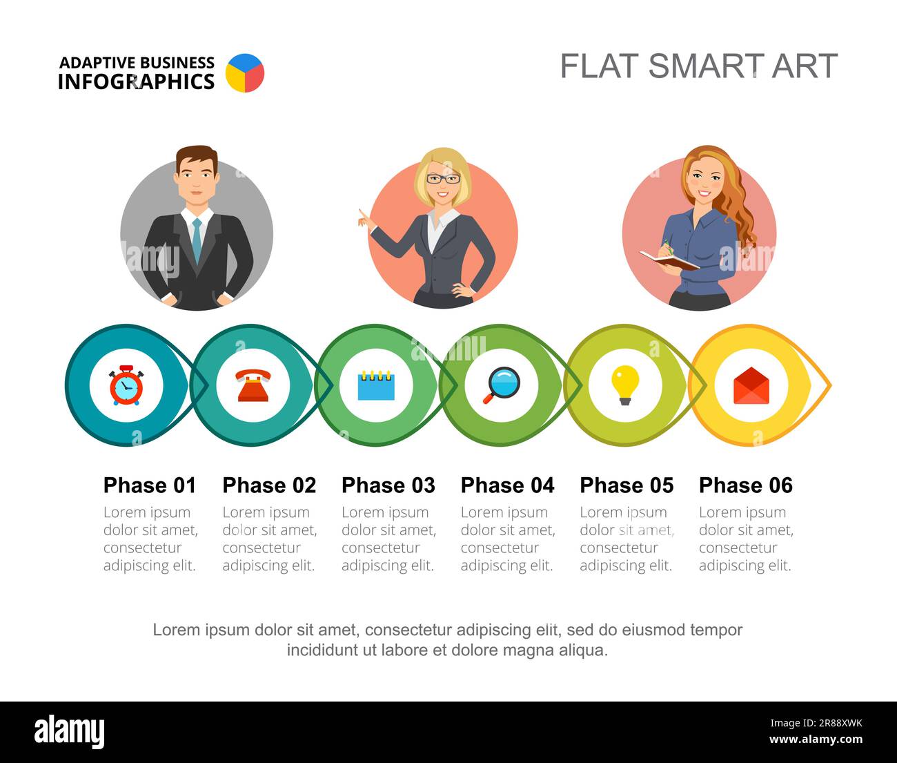 Six Phases Management Slide Template Stock Vector Image & Art - Alamy