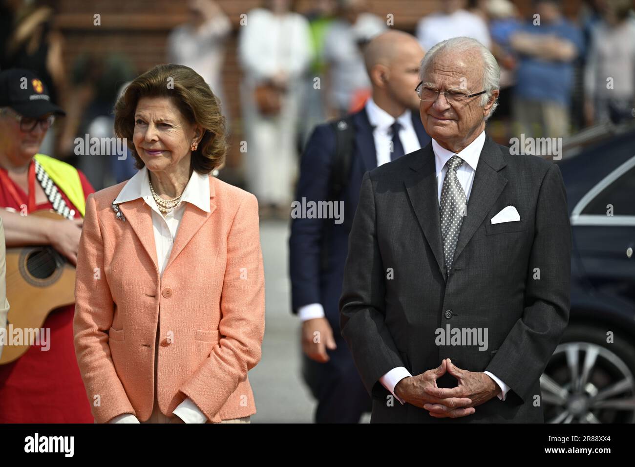 Svedala, Sweden. 20th June, 2023. King Carl XVI Gustaf and Queen Silvia ...