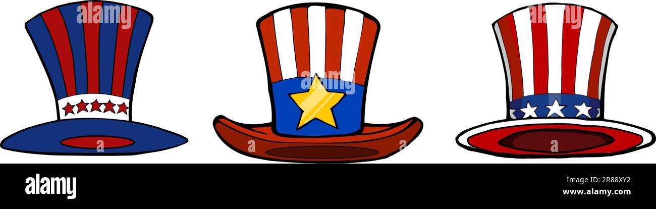 patriotic top hat, uncle sam hats Stock Vector Image & Art - Alamy
