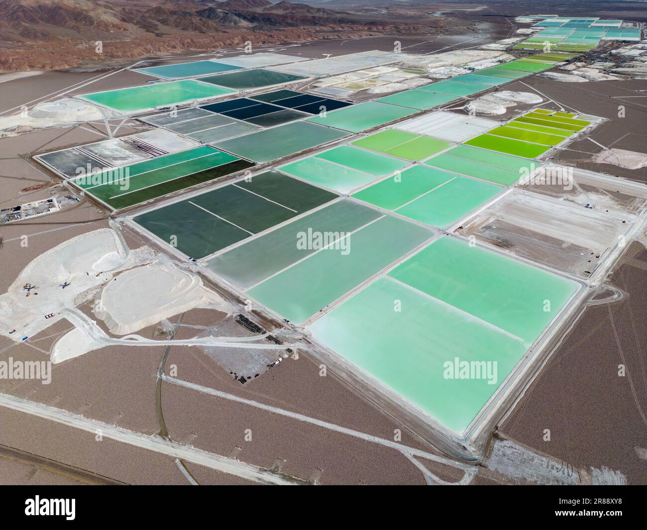 Lithium fields in the Atacama desert in Chile, South America - a ...