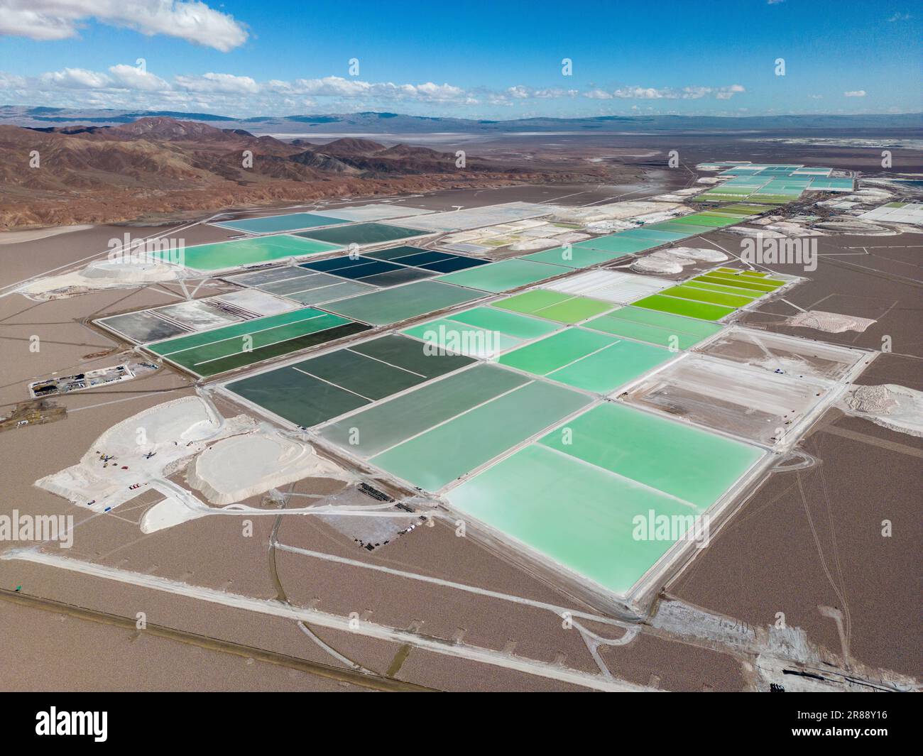 Lithium fields in the Atacama desert in Chile, South America - a ...
