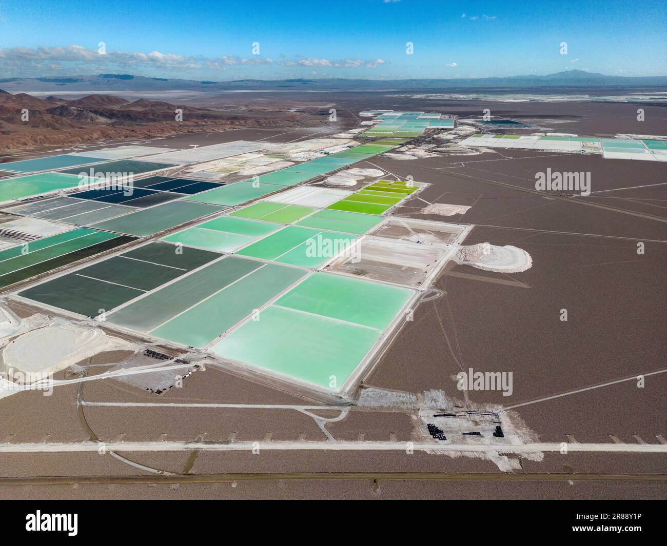 Lithium fields in the Atacama desert in Chile, South America - a ...