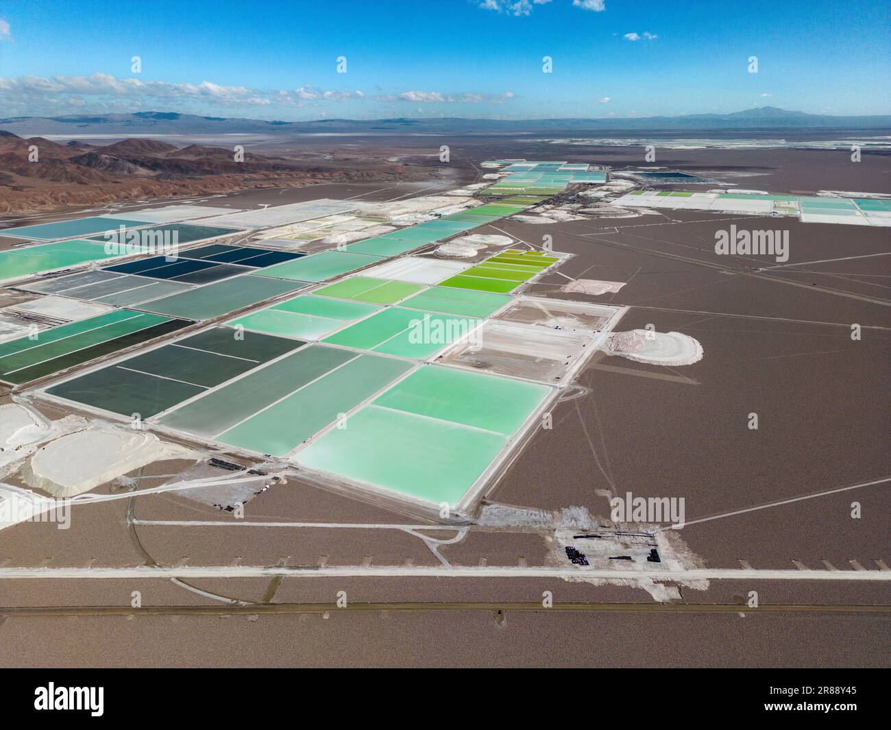 Lithium fields in the Atacama desert in Chile, South America - a ...