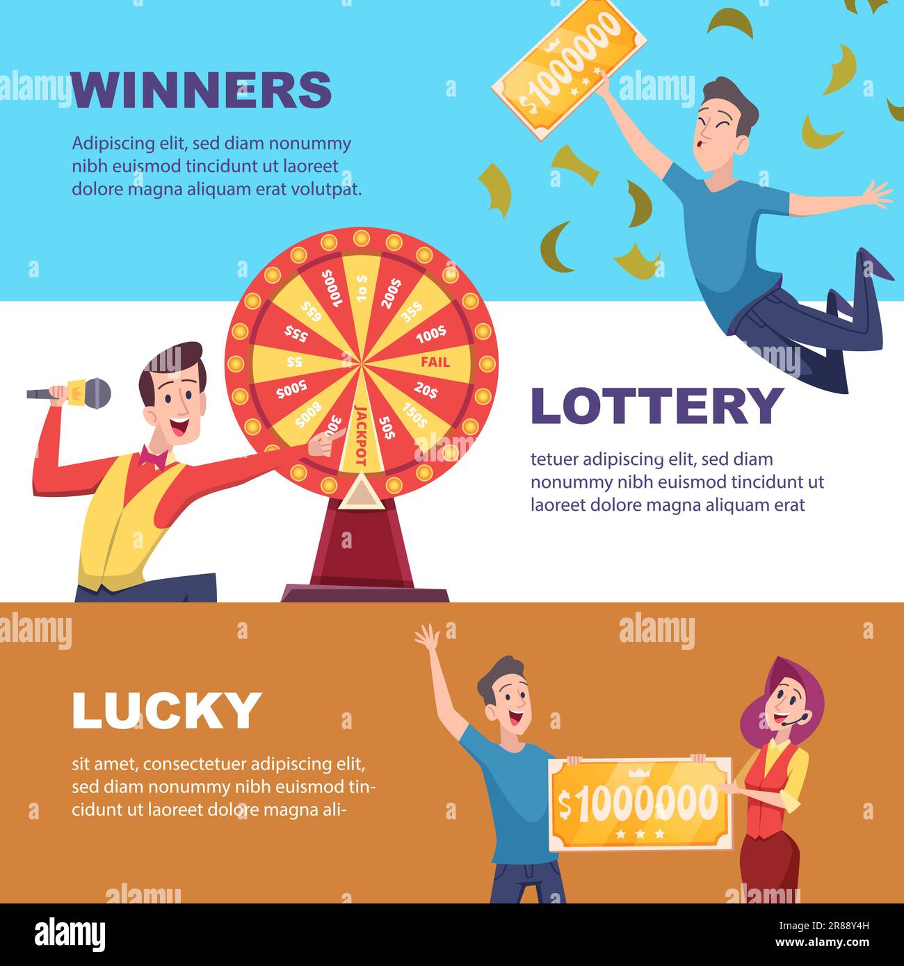Lottery winner cartoon hi-res stock photography and images - Alamy