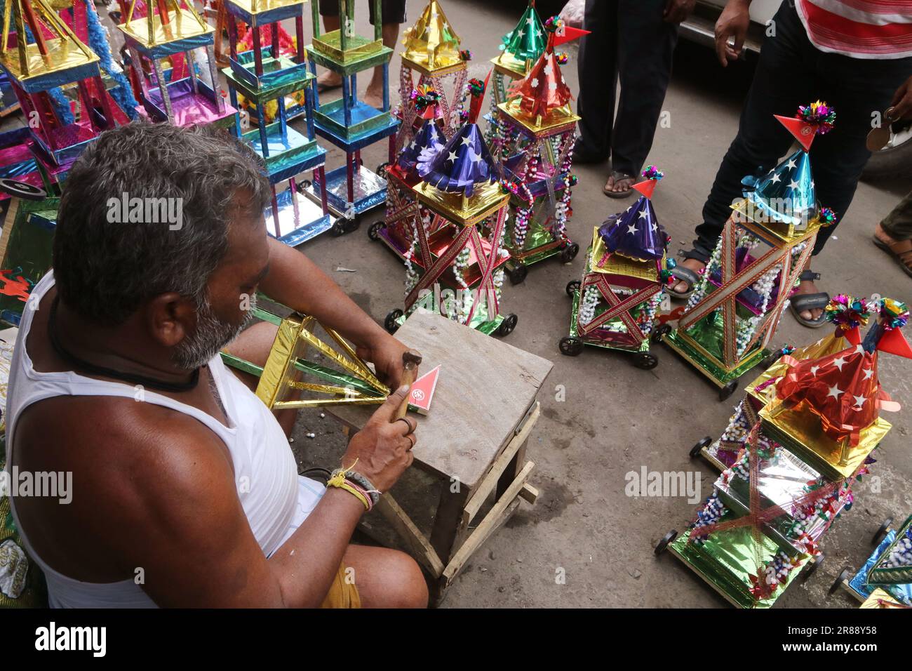 Non Exclusive: June 19, 2023, Kolkata, India: Artisans are seen making ...