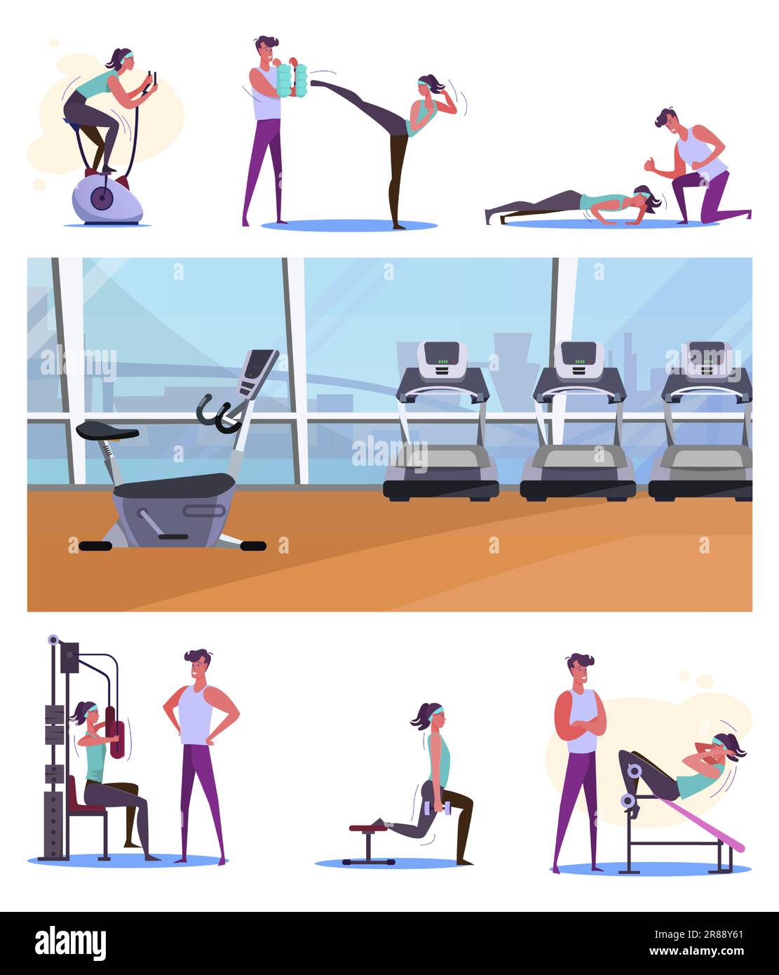 Fitness instructor client Stock Vector Images - Alamy