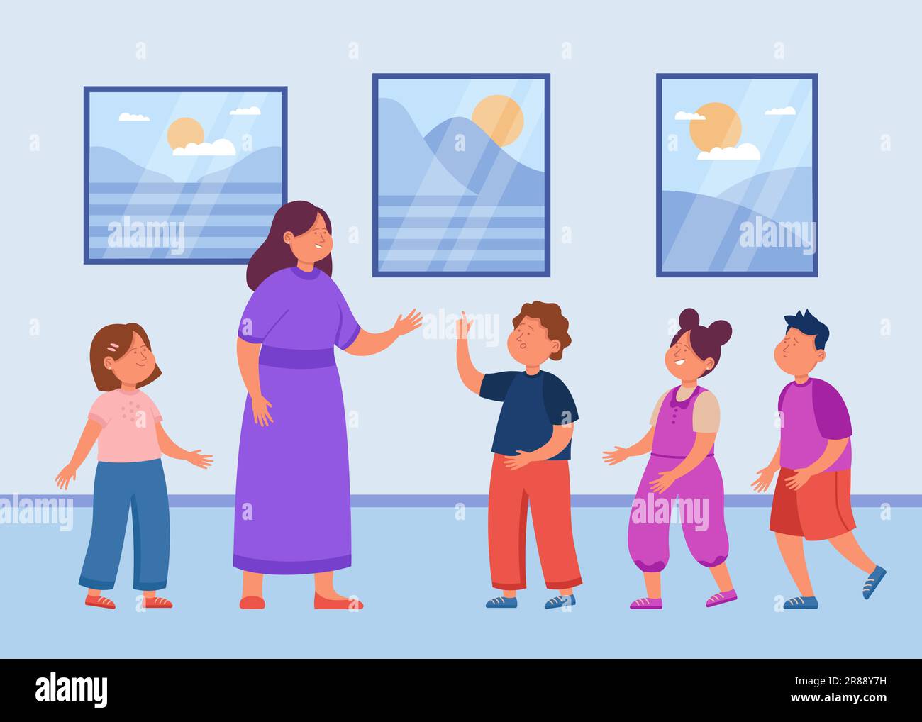 Museum excursion of students and teacher Stock Vector Image & Art - Alamy