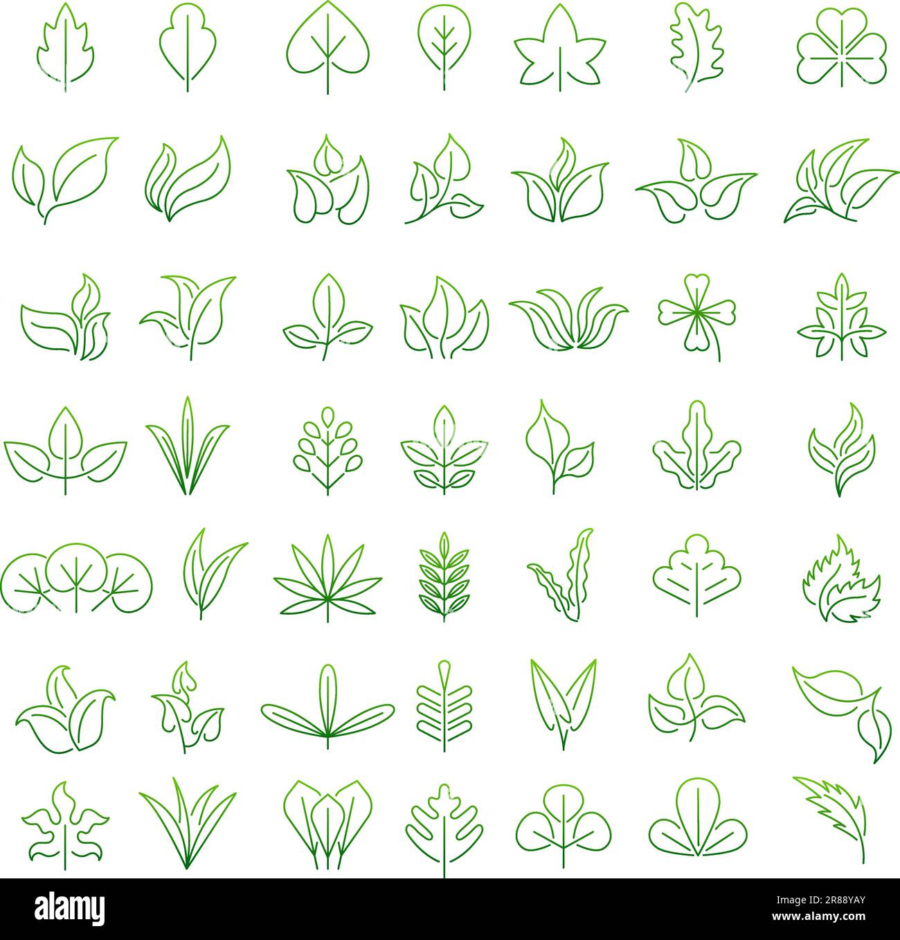 Leaf icon. Autumn or garden symbols stylized leaf pictures recent ...