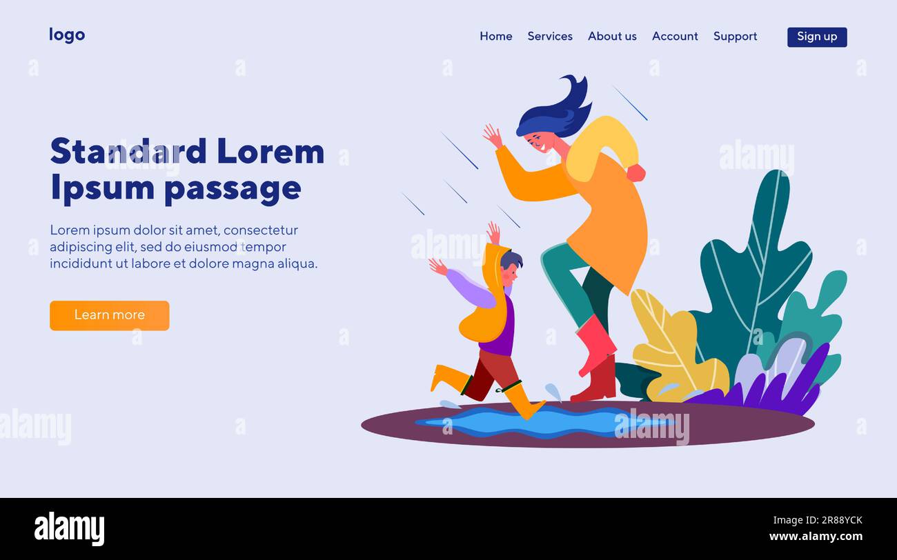 Child wet rain Stock Vector Images - Alamy