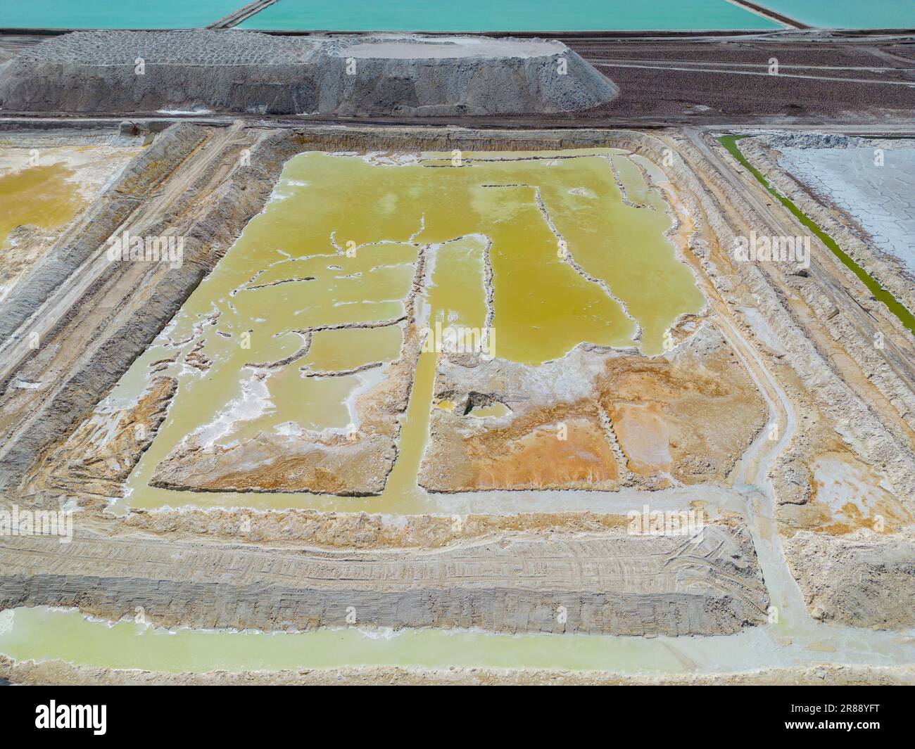 Lithium fields in the Atacama desert in Chile, South America - a ...