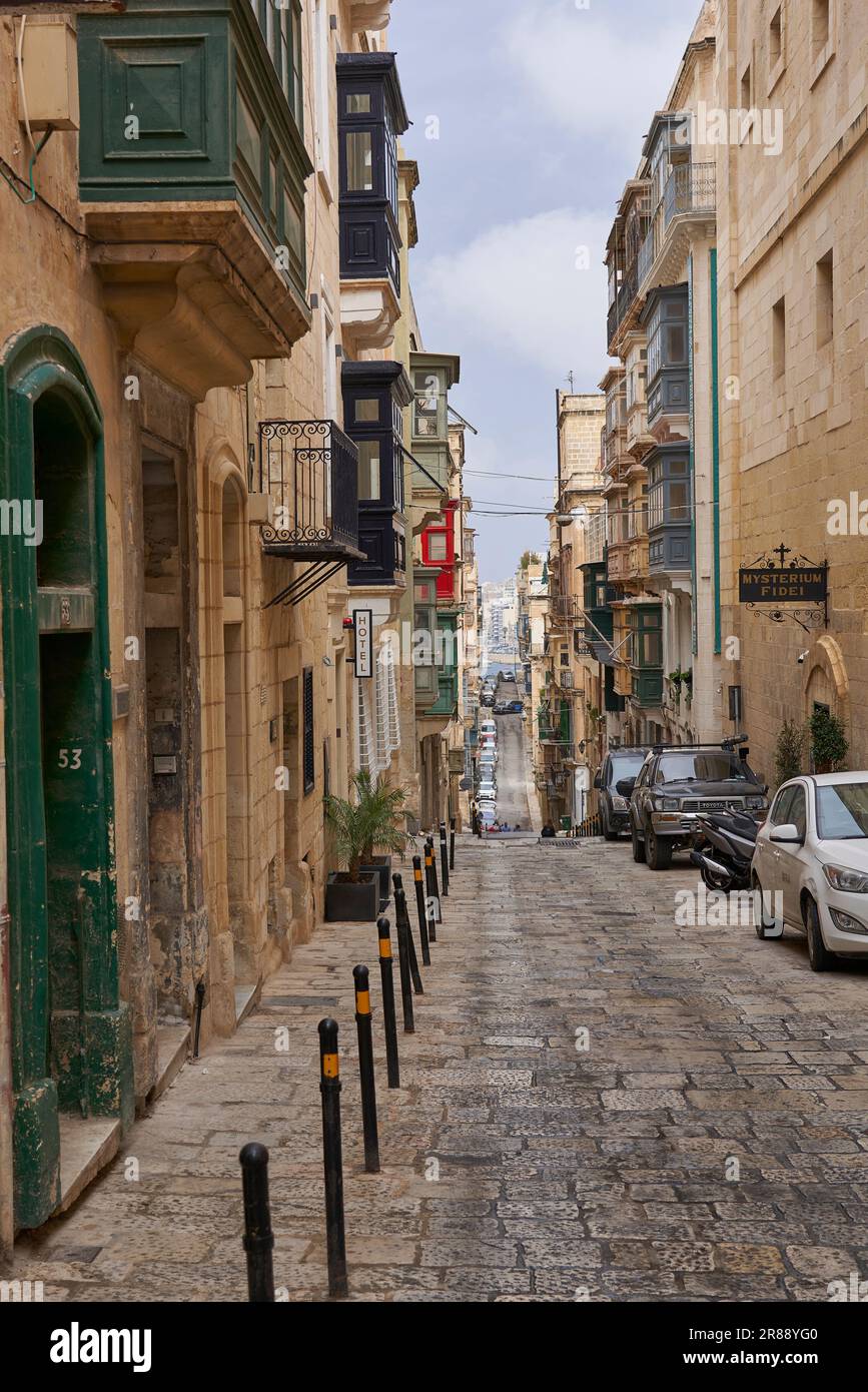 Historic buildings in the city of Valetta in Malta Stock Photo - Alamy