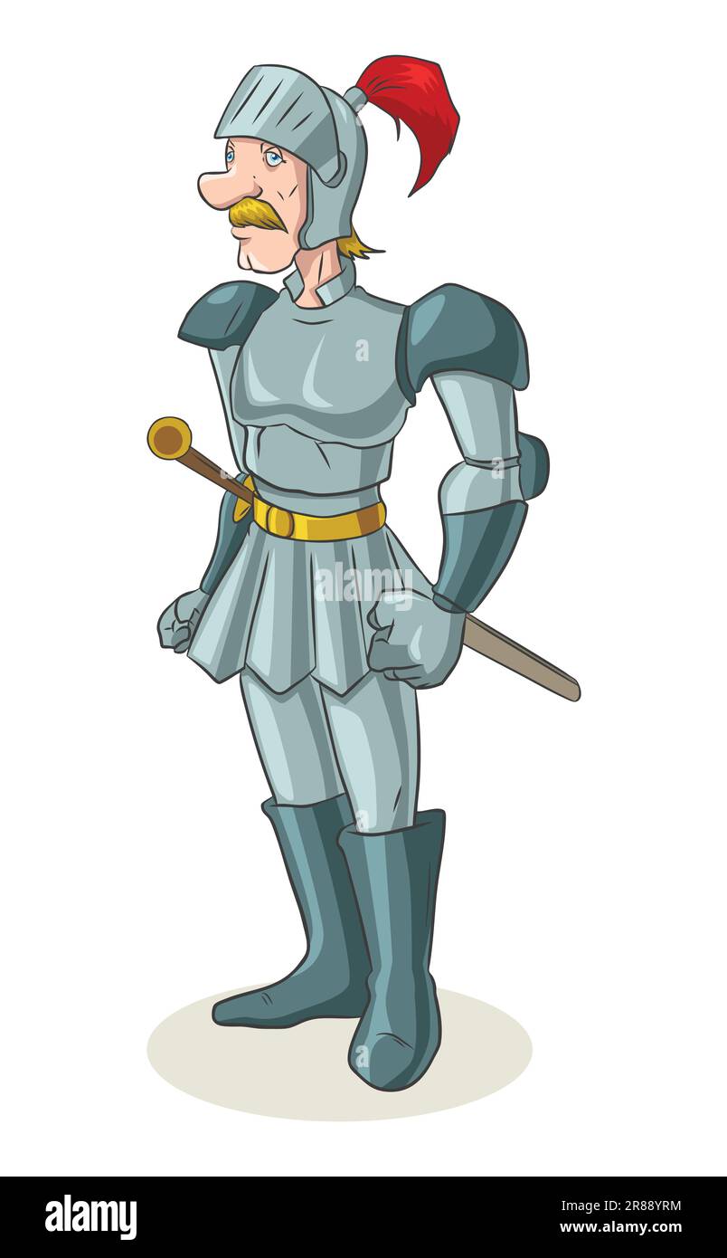 Cartoon illustration of an old medieval knight Stock Vector Image & Art ...