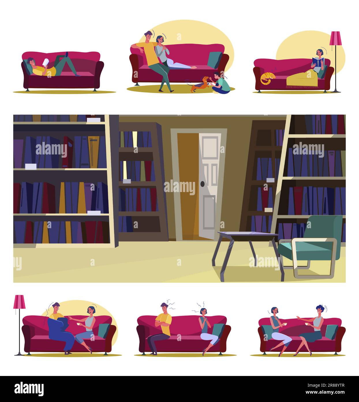 Woman indoors in living room Cut Out Stock Images & Pictures - Alamy