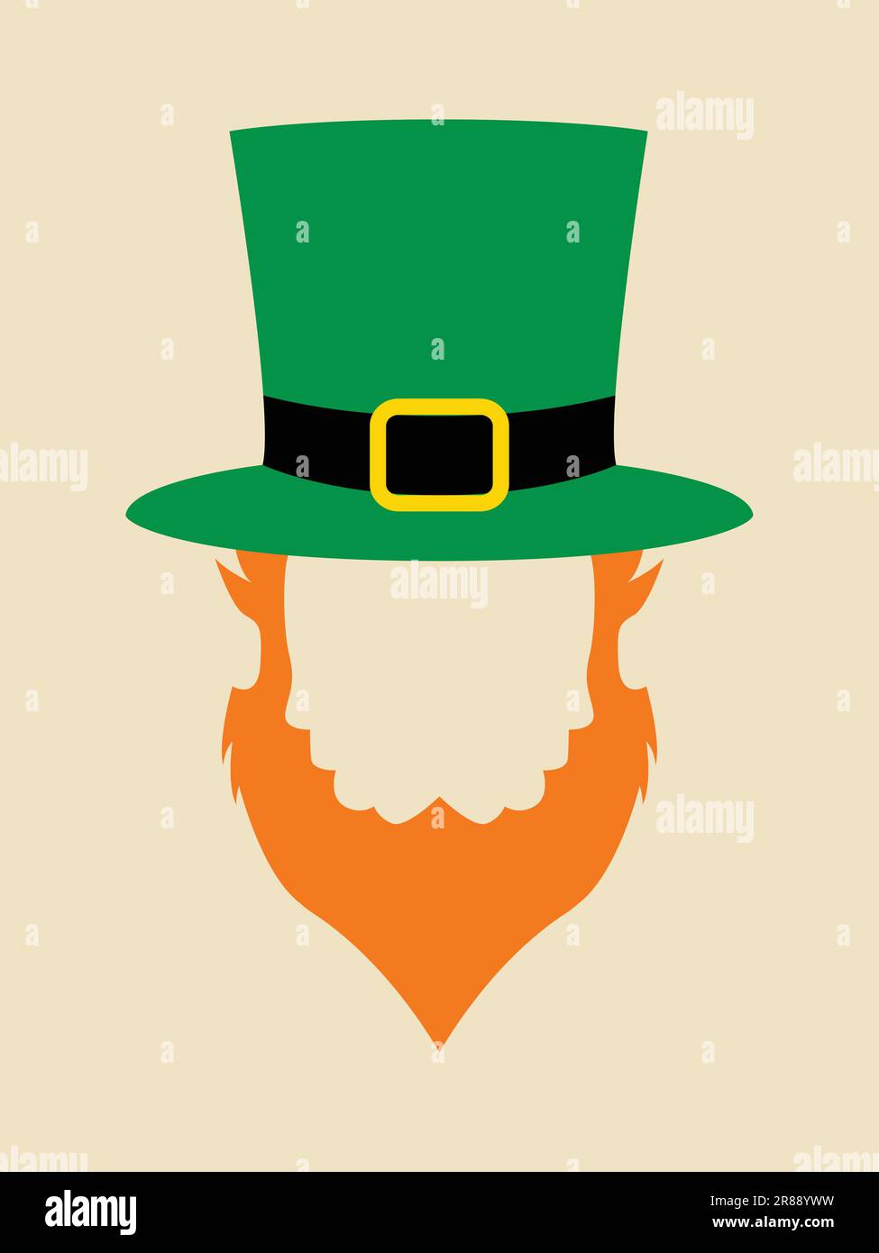Face symbol of leprechaun with green hat, for St. Patrick's day, luck ...