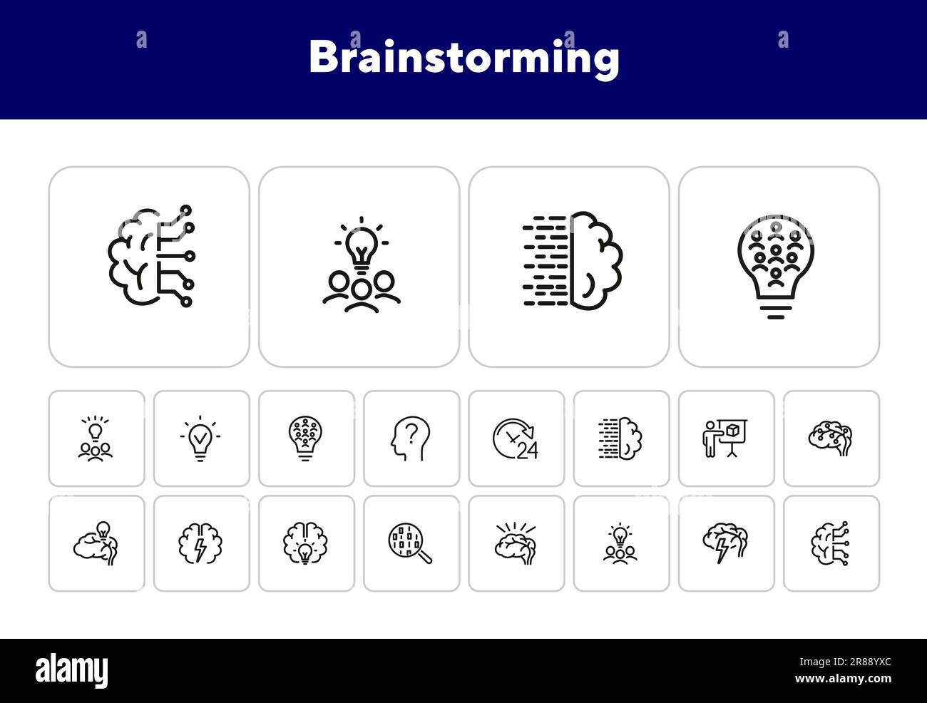 Brainstorming line icon set Stock Vector Image & Art - Alamy