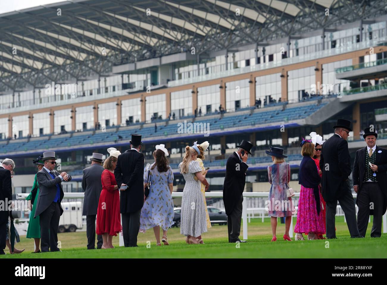 Royal enclosure spectators wait for the gates to open ahead of day one ...