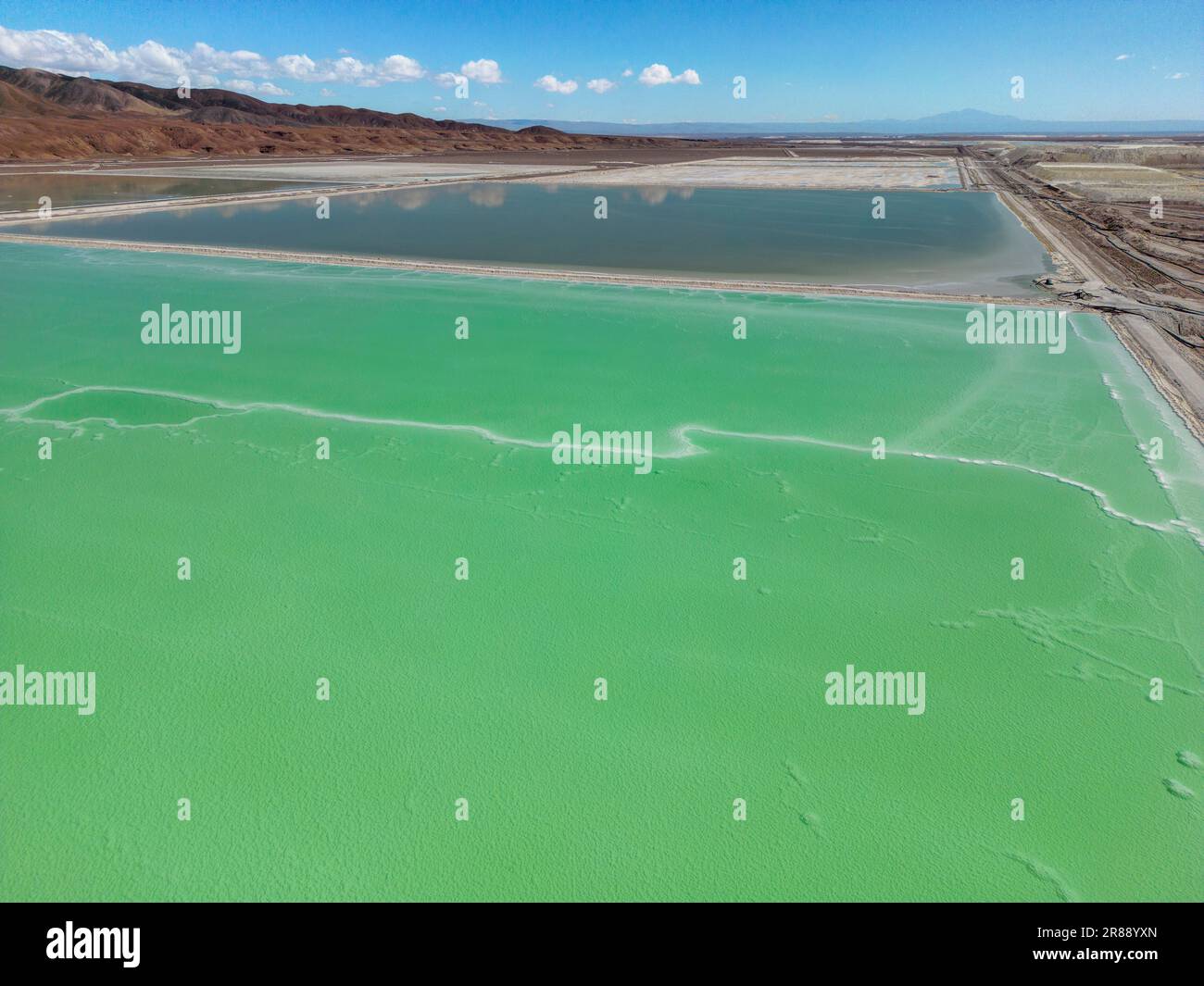 Lithium fields in the Atacama desert in Chile, South America - a ...