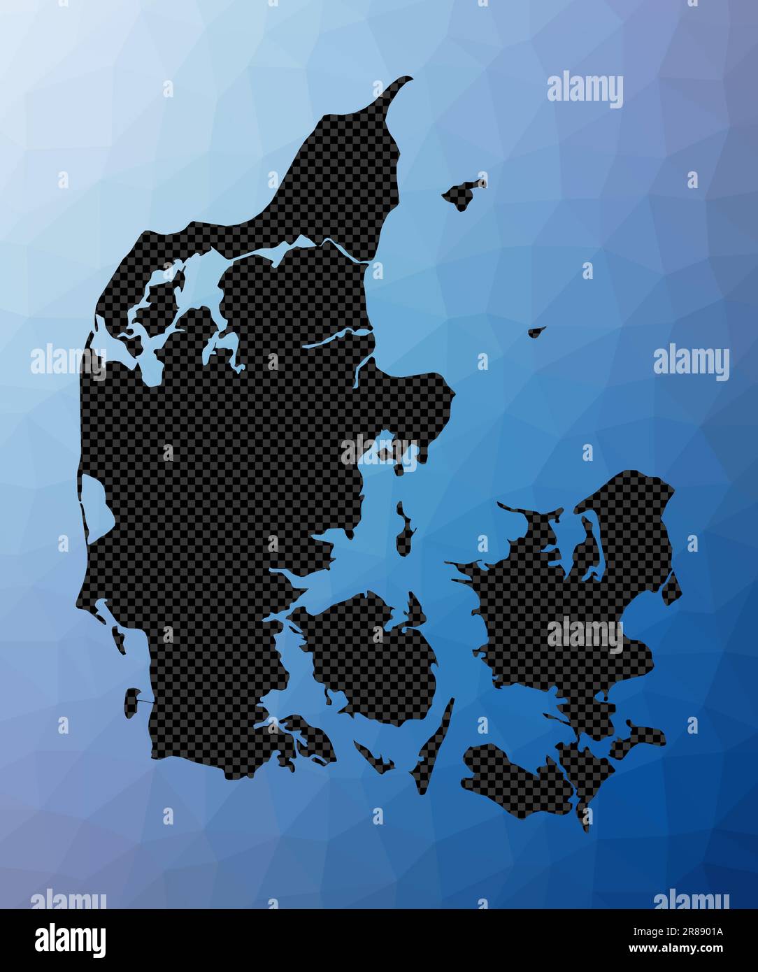 Denmark geometric map. Stencil shape of Denmark in low poly style. Attractive country vector ...