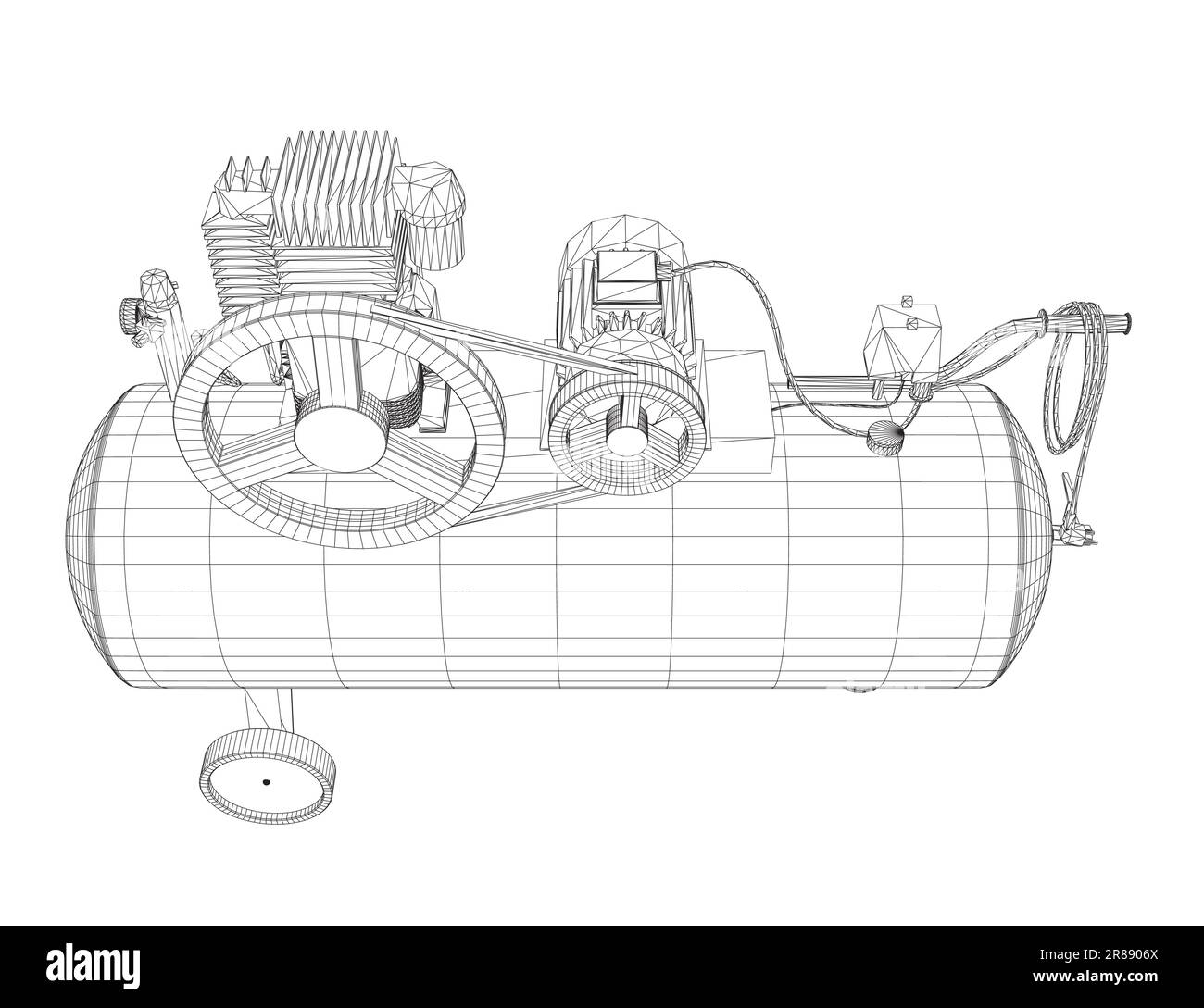 Air Compressor Isolated on White. Air compressor pneumatic icon ...