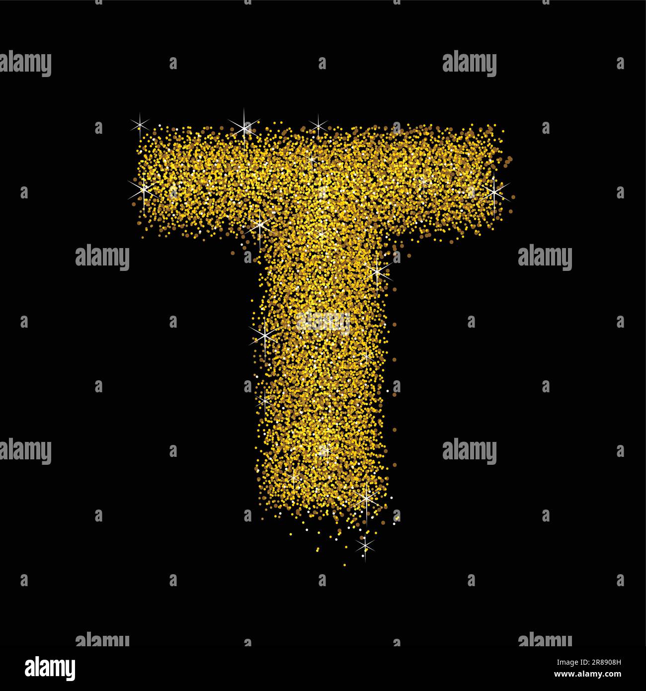 Gold dust font type letter T Stock Vector Image & Art - Alamy