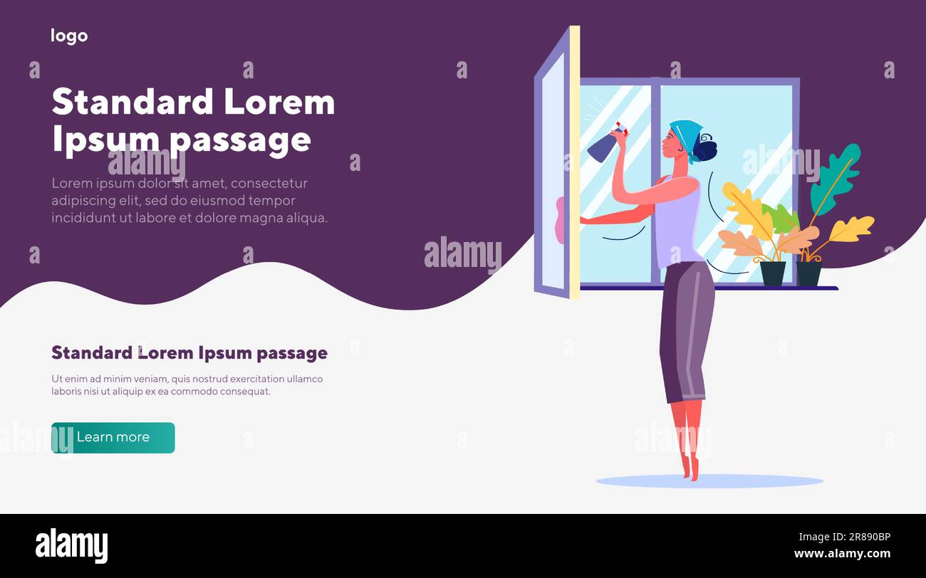 Cleaning service woman wiping Stock Vector Images - Alamy