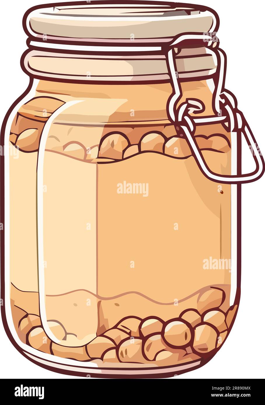 Homemade gourmet preserves in a yellow jar Stock Vector Image & Art - Alamy