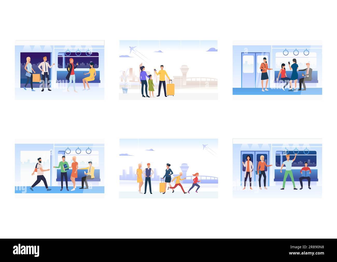 Set of commuters in subway train Stock Vector Image & Art - Alamy