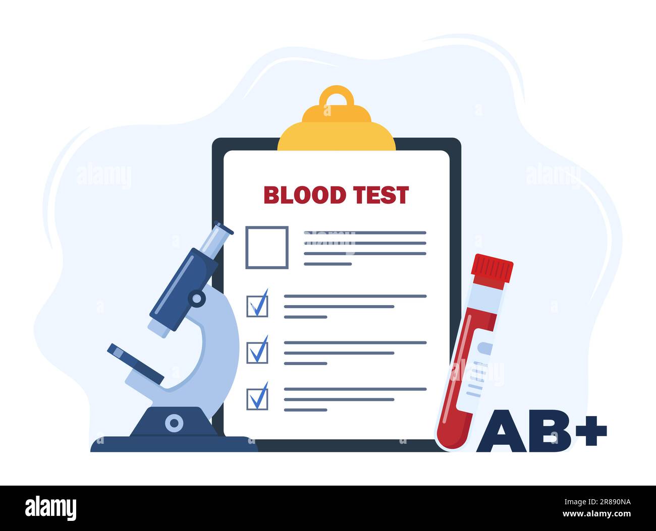 Analysis to determine the blood group. Medical blood test concept ...