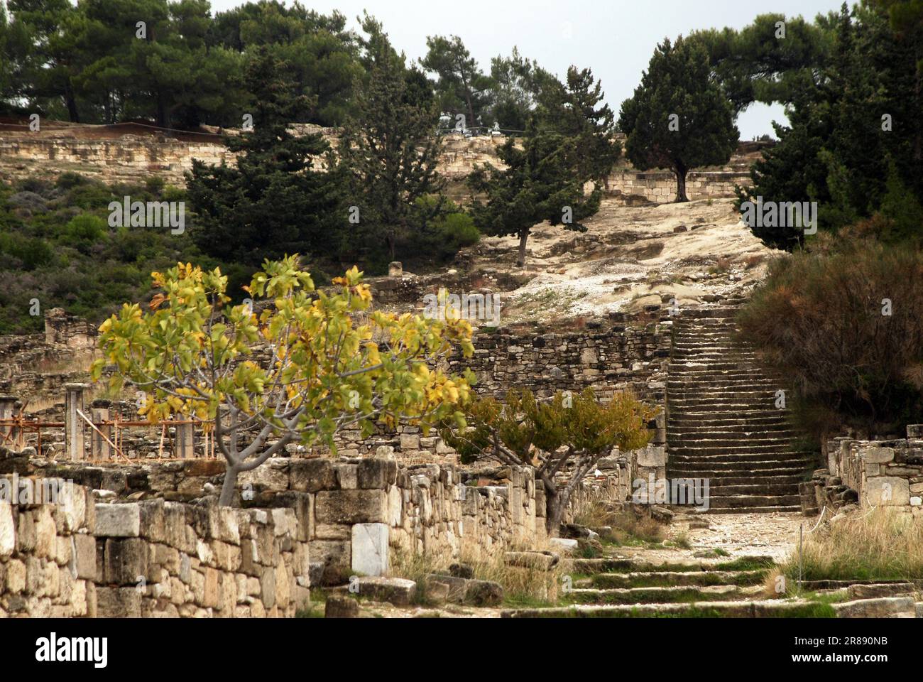 Greece, Rhodes island Ancient Kamiros and church of Saint George Stock ...