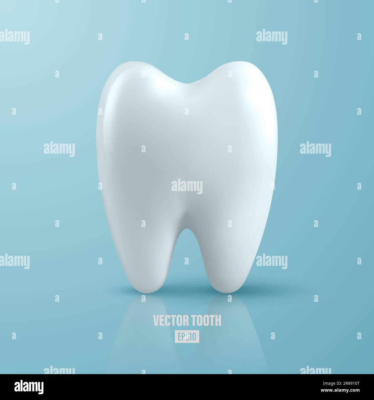 Vector 3d Realistic Tooth. Dental Inspection Banner, Plackard. Tooth ...