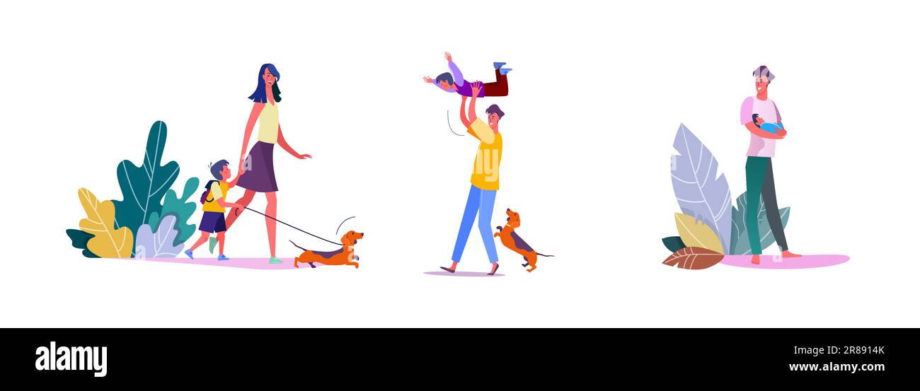 Set of happy parents with children Stock Vector Image & Art - Alamy