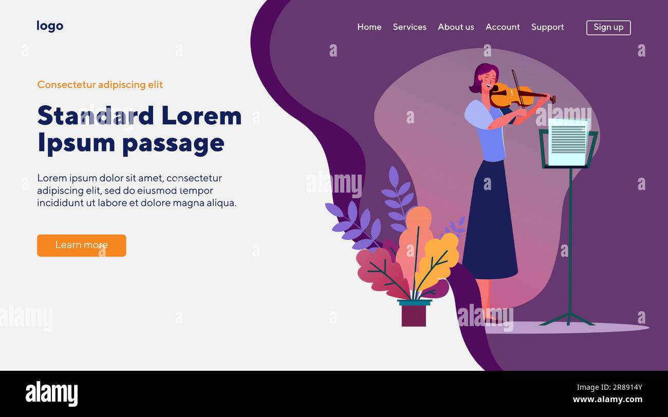 Cartoon woman playing violin Stock Vector Images - Alamy