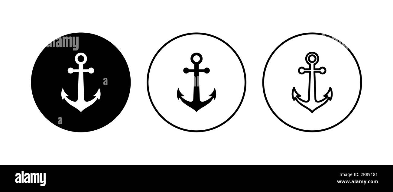 Anchor icon set. Anchor symbol logo. Anchor marine icon Stock Vector ...