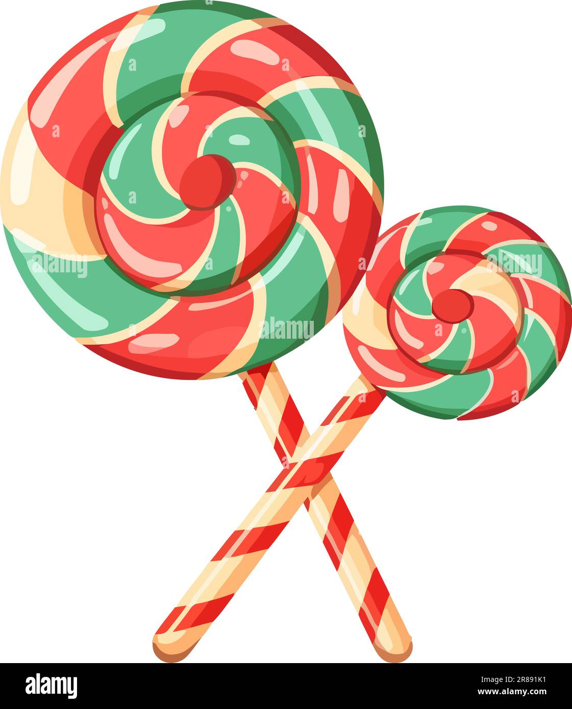 Cute candy cane swirls on striped backdrop Stock Vector Image & Art - Alamy