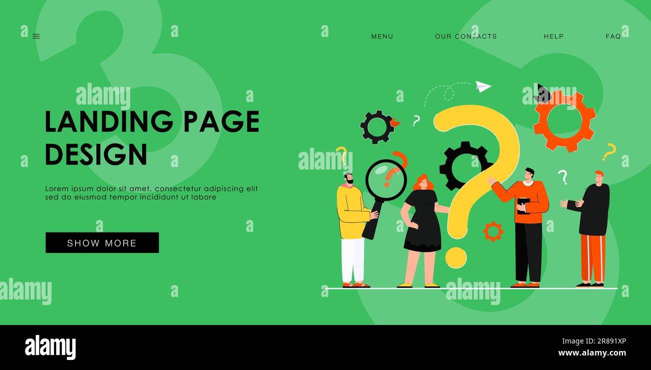 Tiny people asking questions and getting answers Stock Vector Image ...