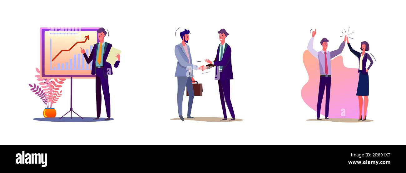 Business man making sale Stock Vector Images - Alamy