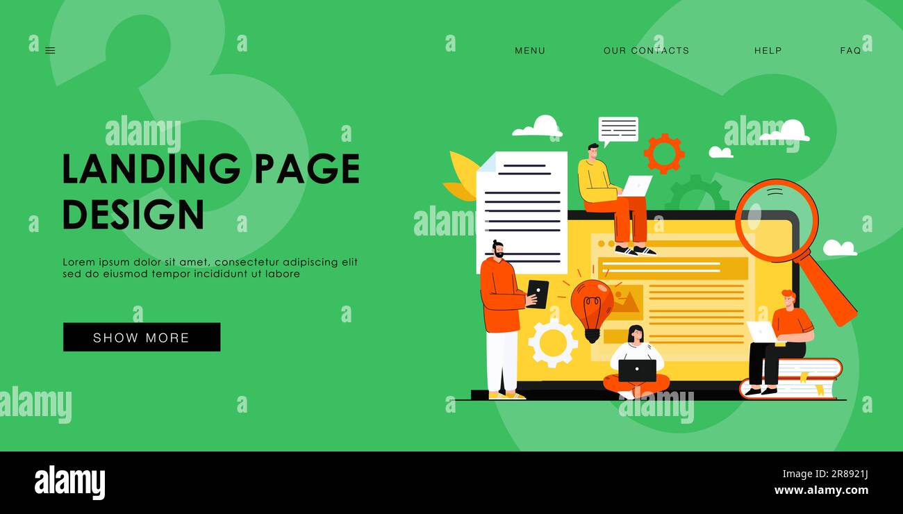 Tiny Content Writers Creating Web Articles Stock Vector Image And Art Alamy