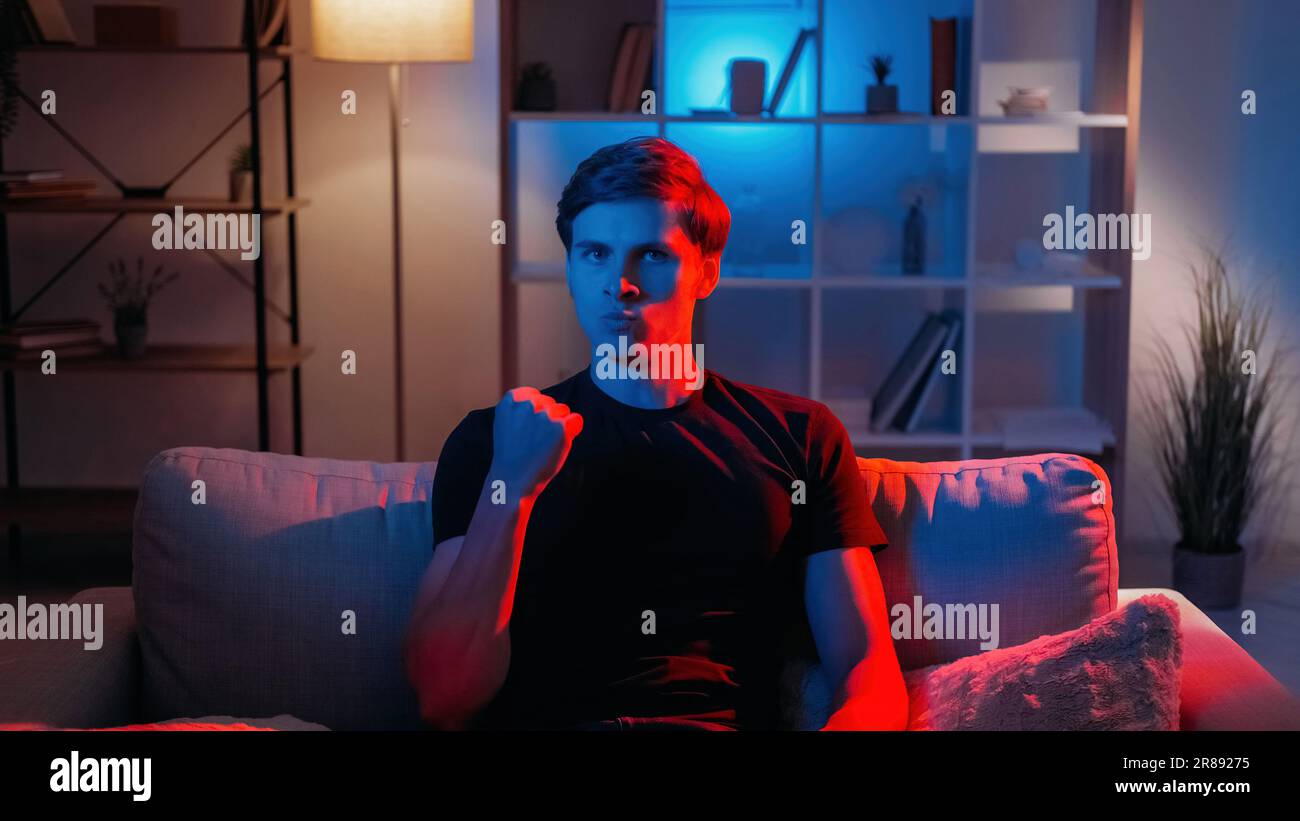 Yes gesture powerful man successful achievement Stock Photo - Alamy