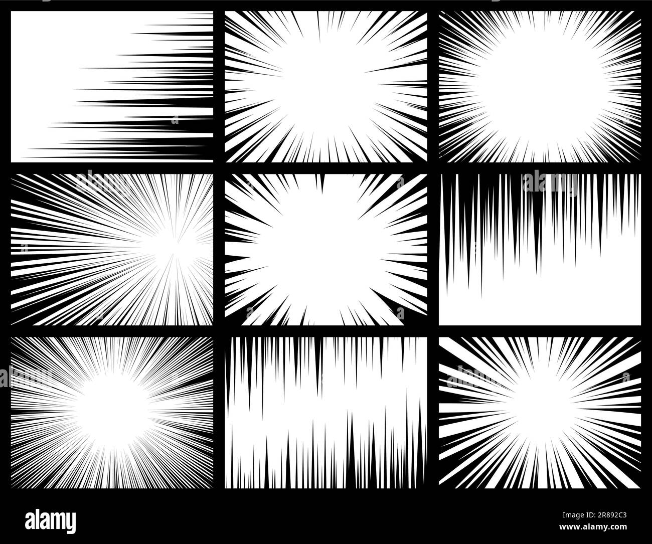 Comic book radial rays, lines. Comics background with motion, speed ...
