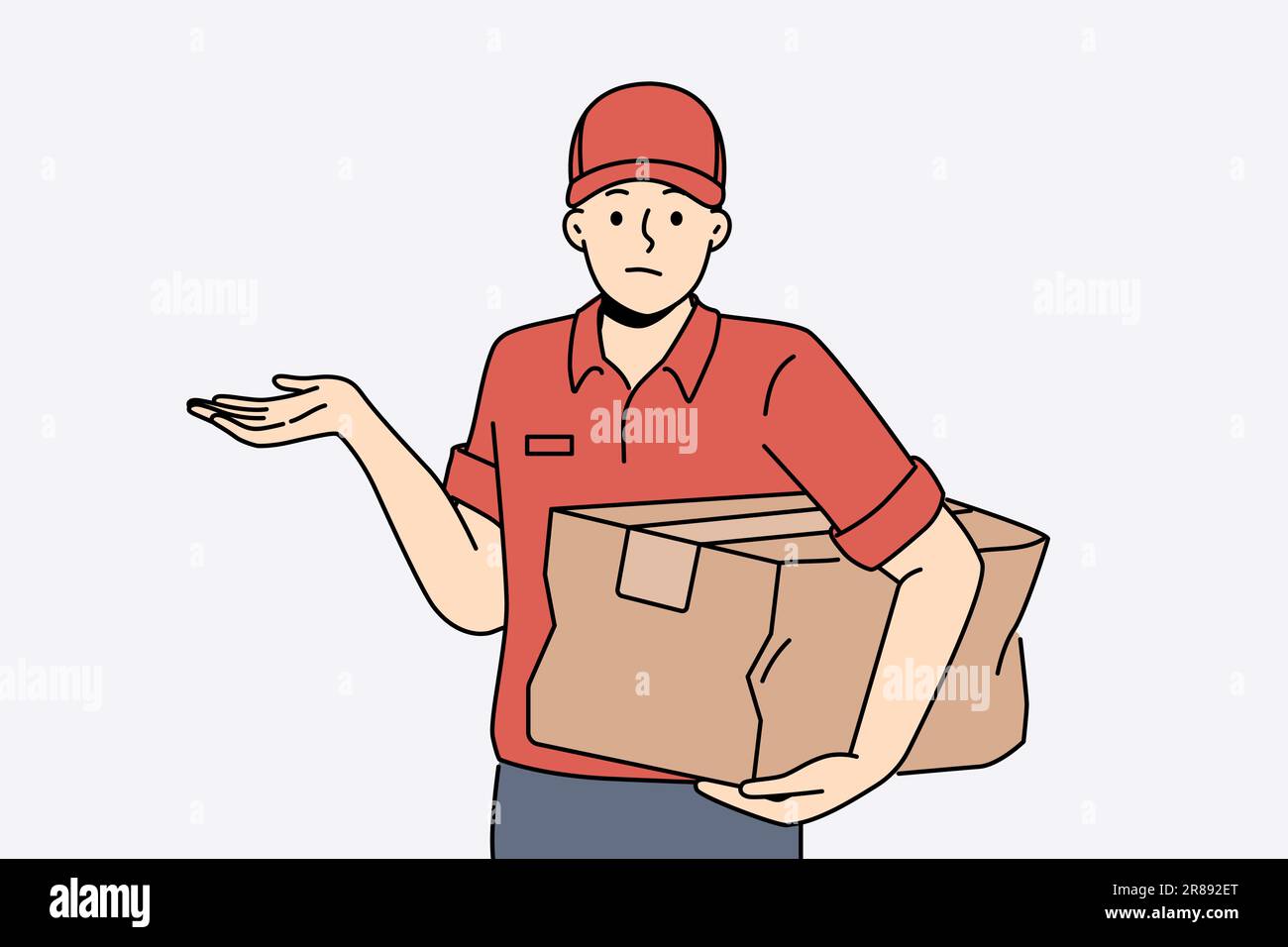 Delivery man parcel damage Stock Vector Images - Alamy