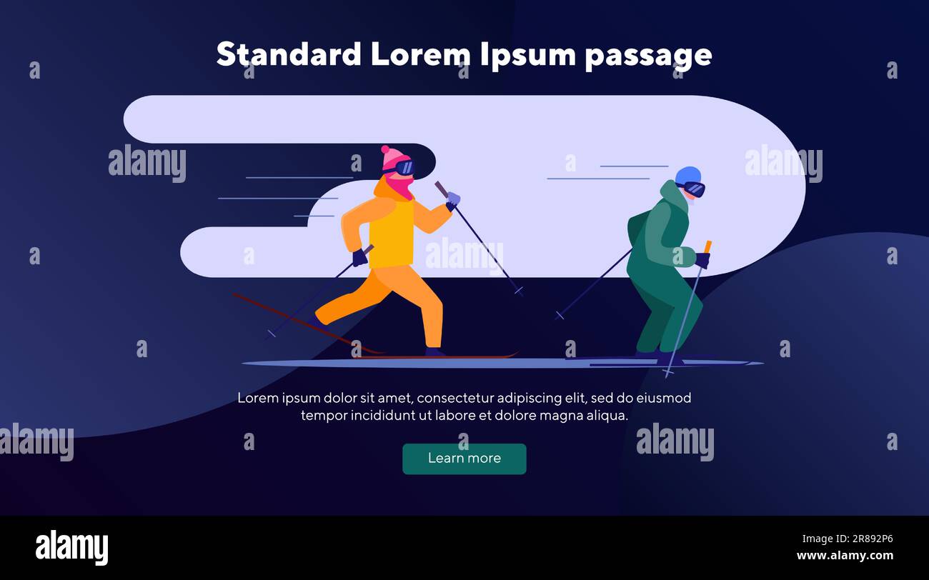 Skiers cartoon hi-res stock photography and images - Alamy