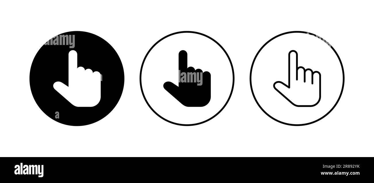 Hand cursor icon set. cursor icon vector. hand cursor icon click Stock ...