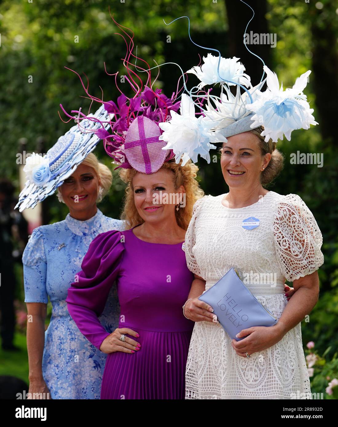 Racegoers Rachel Ellis Oates, Vivienne Jenner (centre) and Clair Frank ...