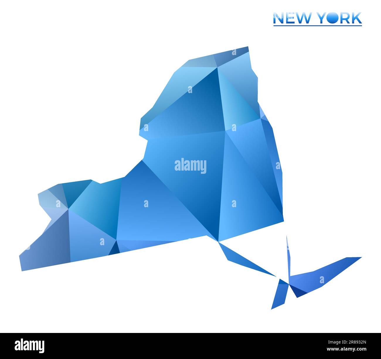 Vector polygonal New York map. Vibrant geometric US state in low poly ...