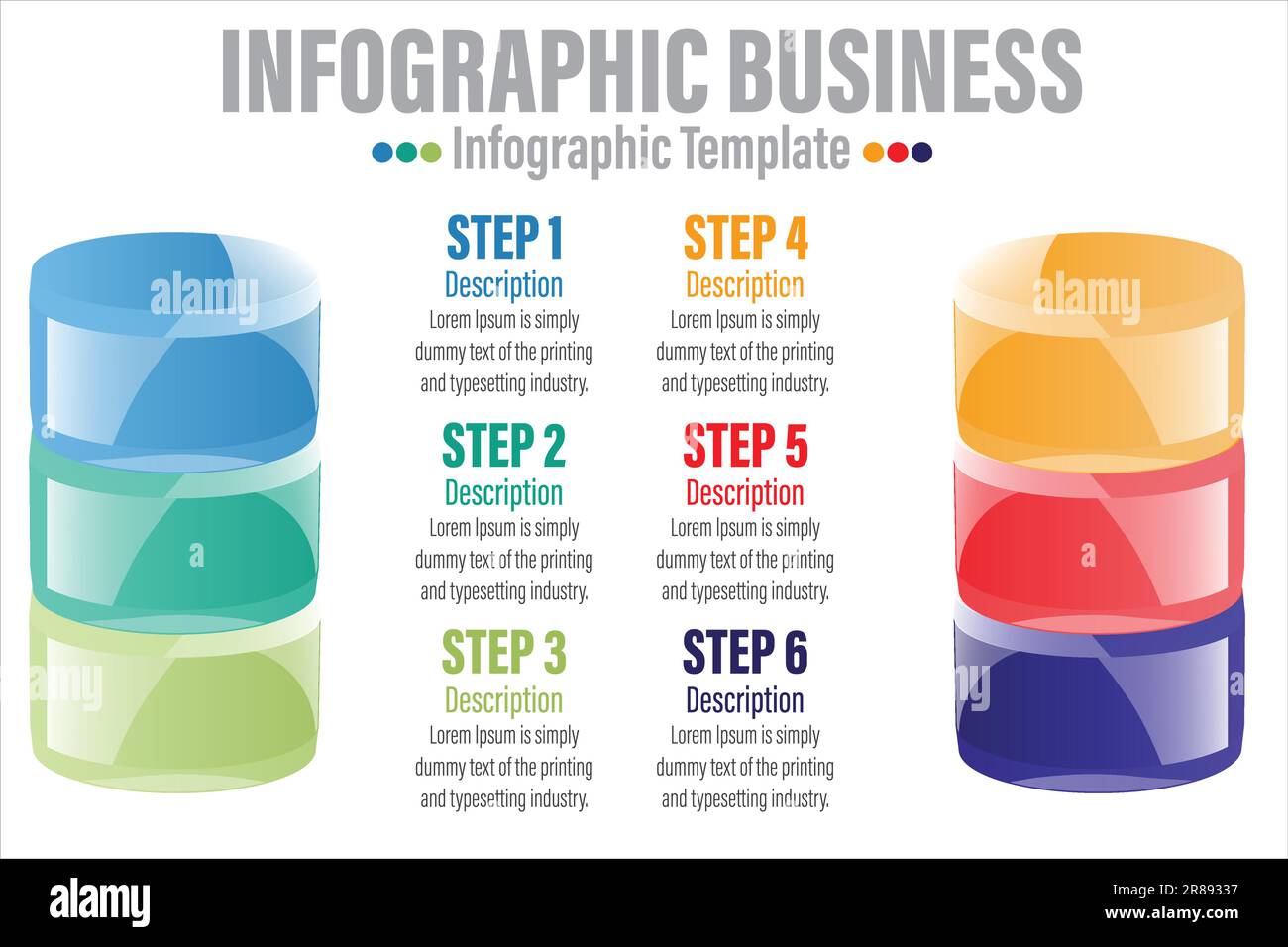 3D Box Template infographic with 6 steps or six options. Design can be ...