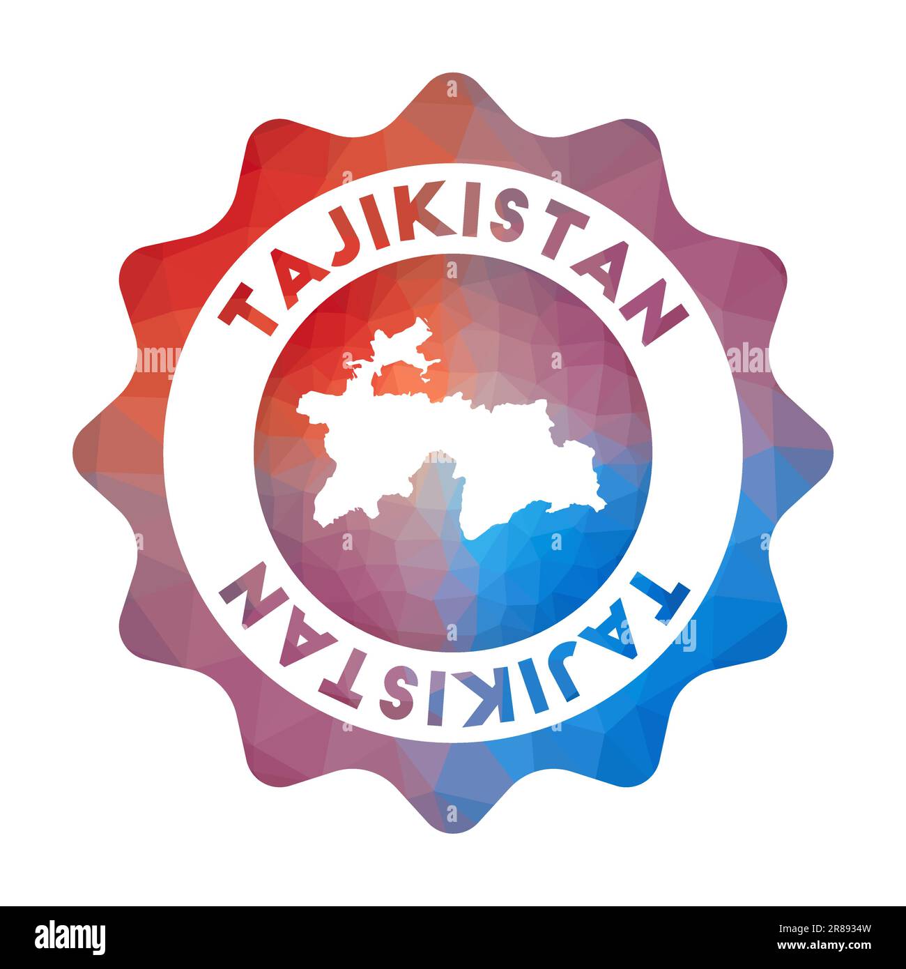 Tajikistan low poly logo. Colorful gradient travel logo of the country ...