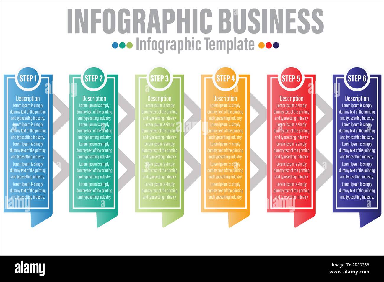 Timeline 6 Steps, six 6 option shape table chart elements with steps ...