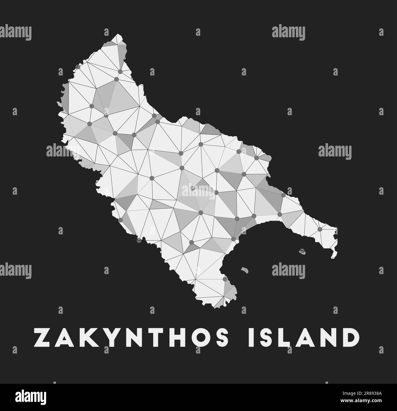 Zakynthos Island - communication network map. Zakynthos Island trendy ...